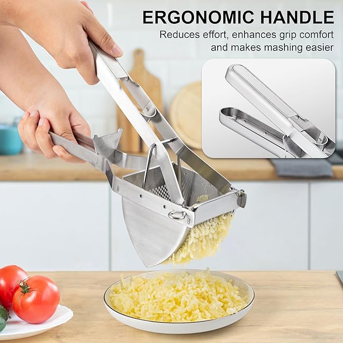 Presa pentru piure de cartofi BEEVME, inox, ergonomic, 32x12.5x11.5cm ...