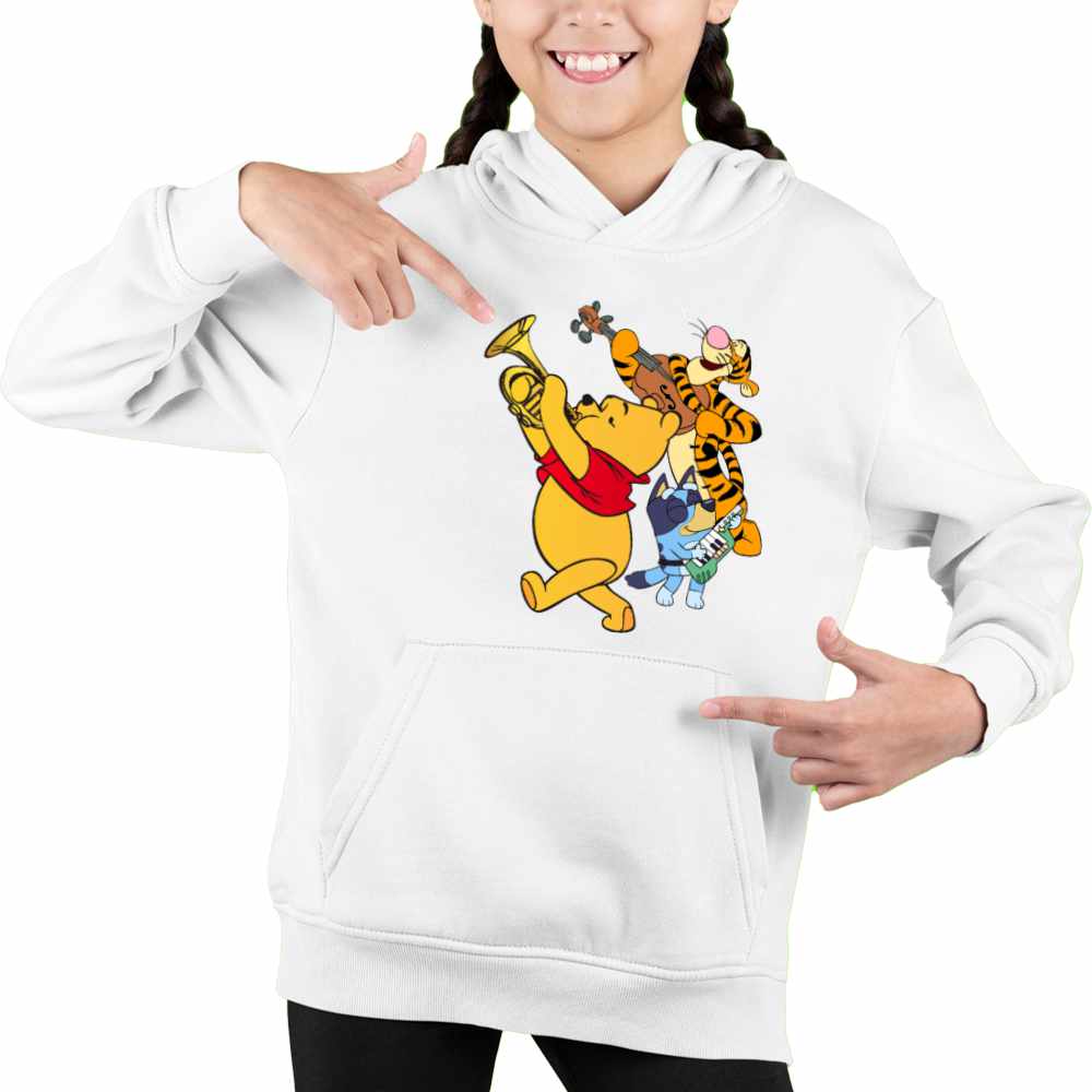Hanorac Copii Fete Winnie the Pooh Bluey Blue Vioara Trompeta CoolTrend ...