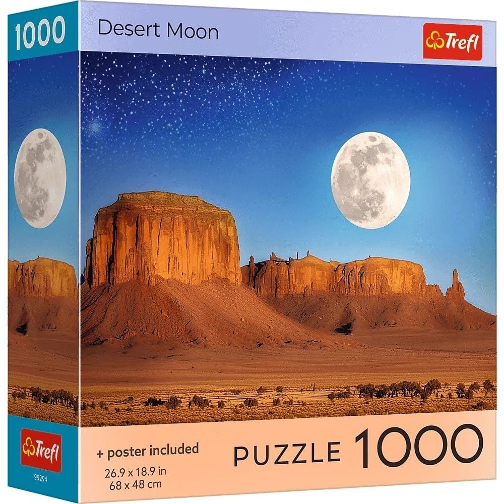 Puzzle Trefl 1000 piese SUA Luna in Desert cu Poster Inclus, carton ...