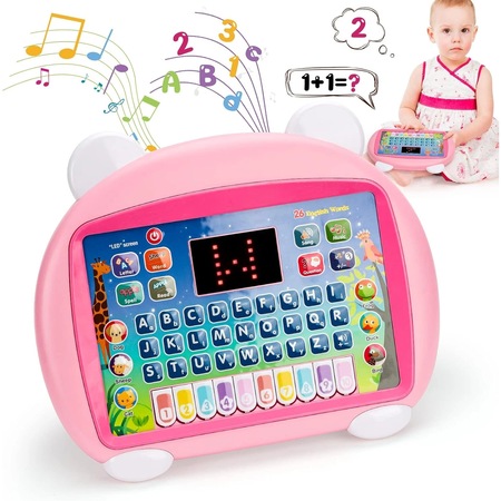 Juksun interaktív gyerek tablet, 8 mód, rózsaszín, ABS - eMAG.hu