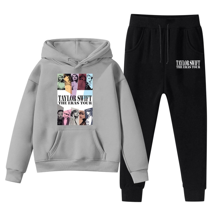 Trening copii, Model Taylor Swift The Eras Tour, fleece, gri - eMAG.ro