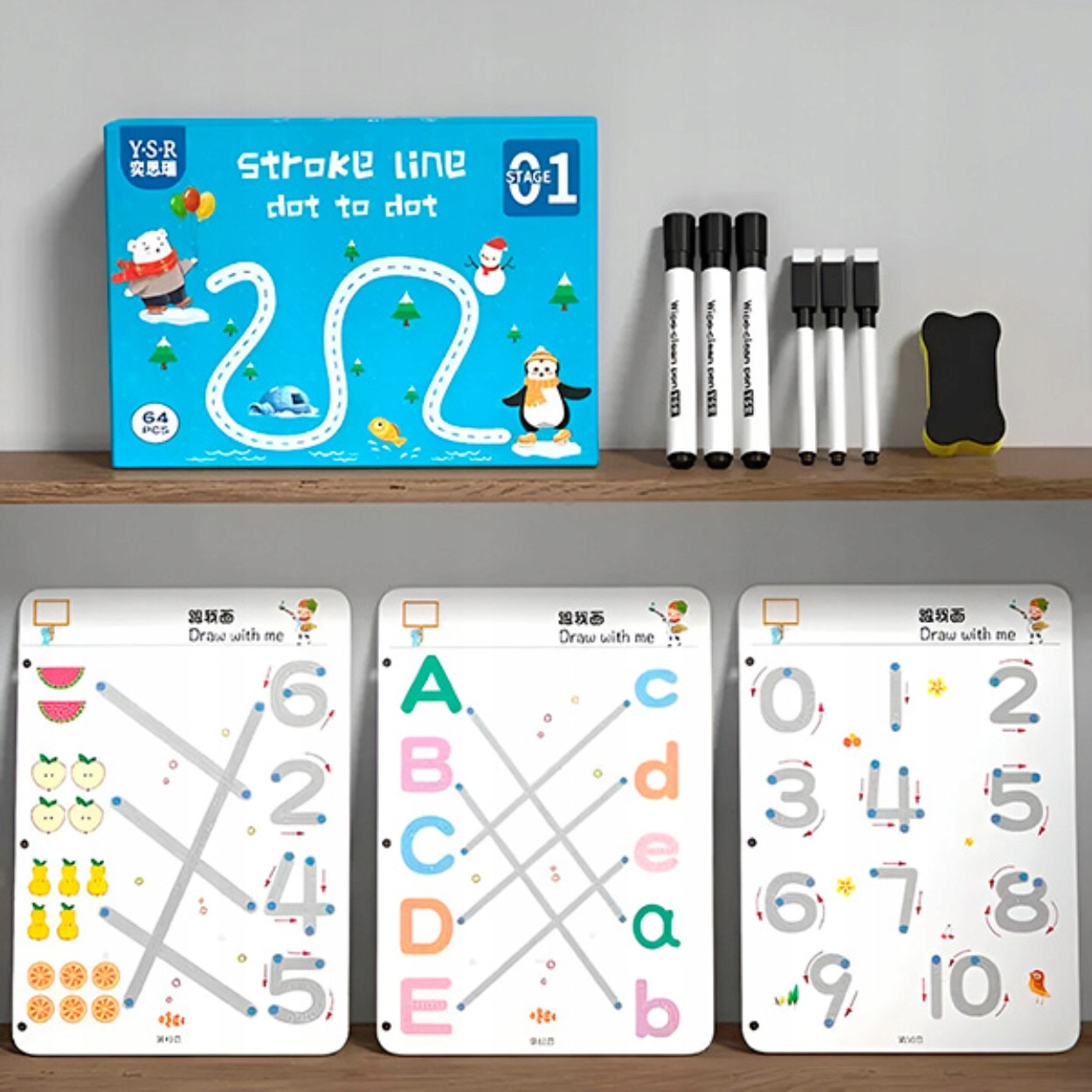 Set educativ interactiv pentru copii 3+, jocuri logice, conectează ...