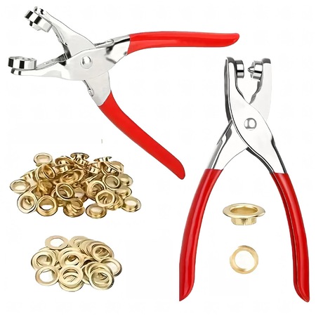 Set Cleste Perforator pentru Capse Nituitor, 100 Ocheti / Capse Aurii ...