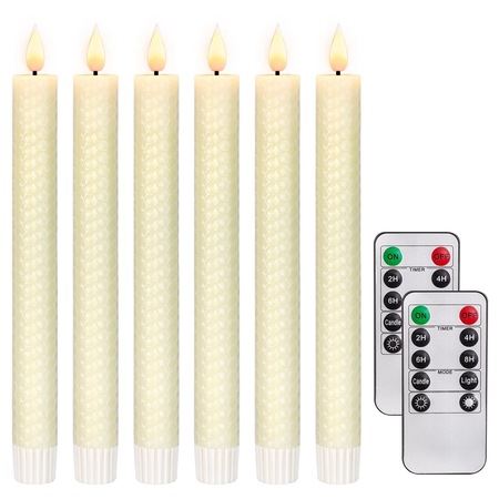 Set 6 lumanari LED decorative Homemory, din ceara reala, telecomanda ...