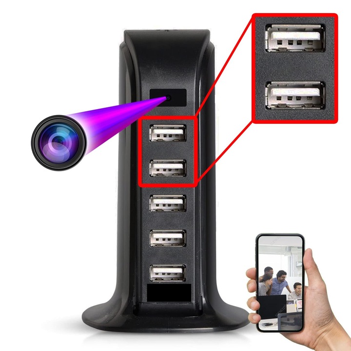 Kémkamera 1080P WiFi Rejtett USB Adapterben, Audio-Videó ...