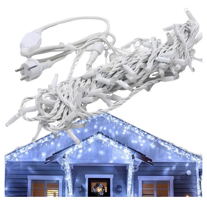 AB HOMES fényfüggöny karácsonyra, 500 hidegfehér LED, dekoratív girland ...