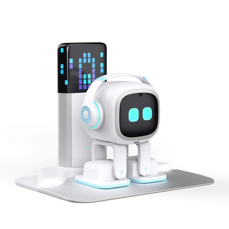 Robot Emo Go Home, Alb, AI Desktop Pet cu Statie Incarcare, Living.AI ...