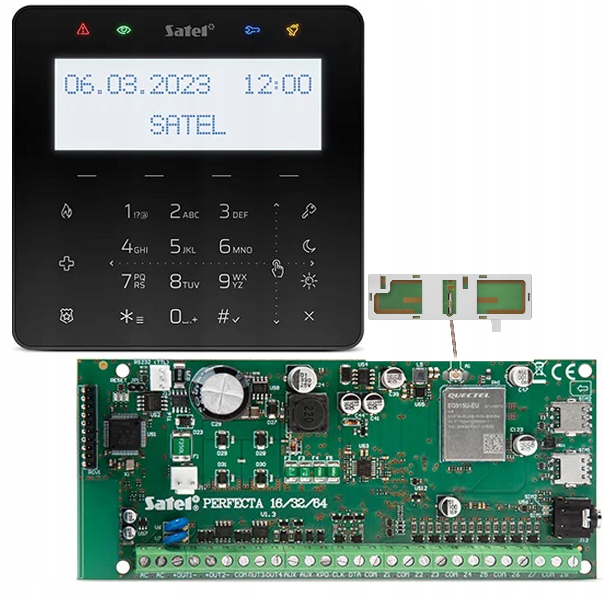 Kit Alarmare SATEL Perfecta 64 M 2G/4G LTE cu Tastatură Tactilă, 4 zone ...
