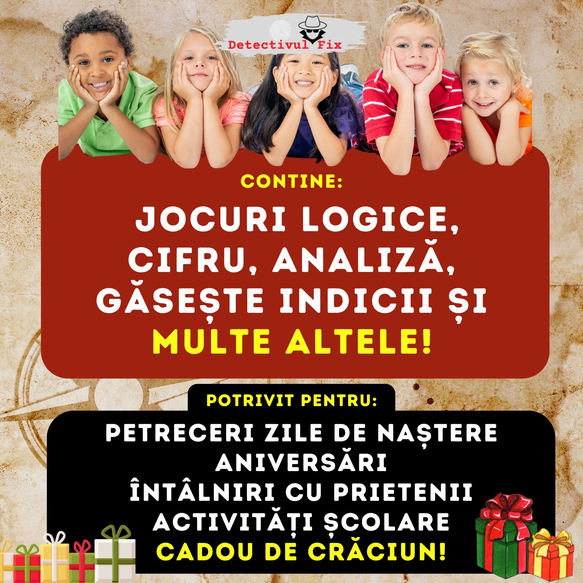 Dosar Detectiv pentru Copii Craciun cu Mister, 8-14 ani, 10 probe ...
