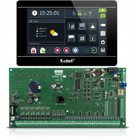 Sistem Alarma SATEL Integra 64 cu Tastatura Touchscreen 7", 16-64 ...