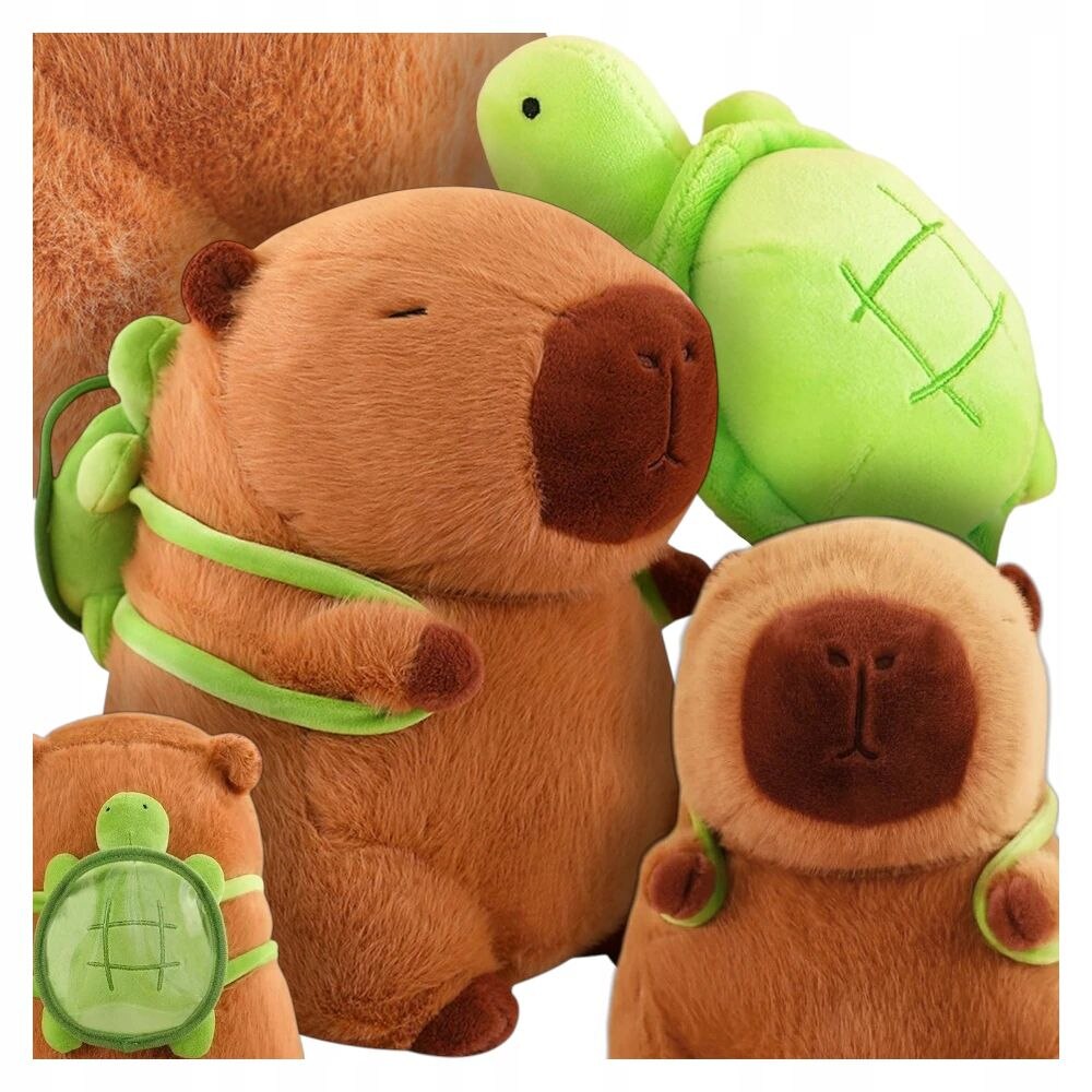 Capibara de Plus 40 cm cu Broscuta – Jucarie Pufoasa, Dragalasa, Cadou ...