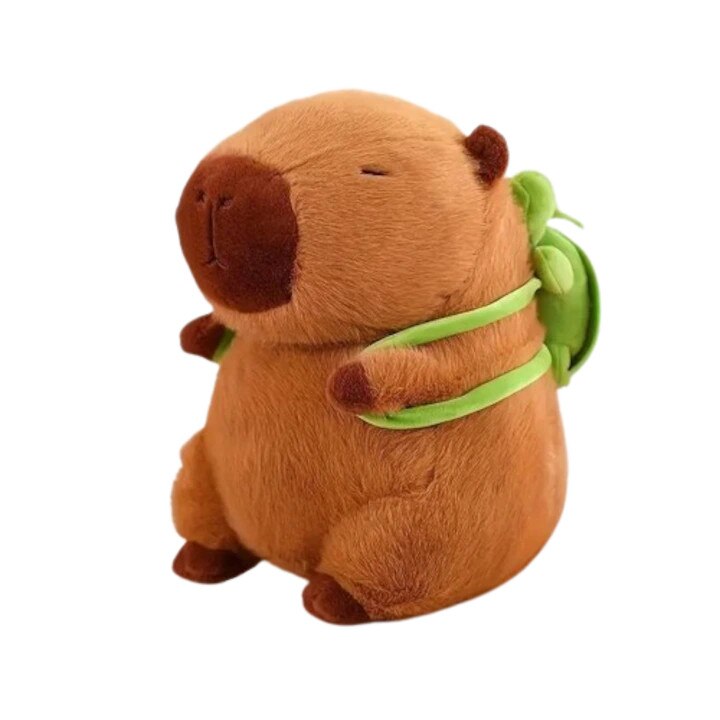 Capibara de Plus 35 cm cu Rucsac Verde – Jucarie Pufoasa Kawaii, Cadou ...