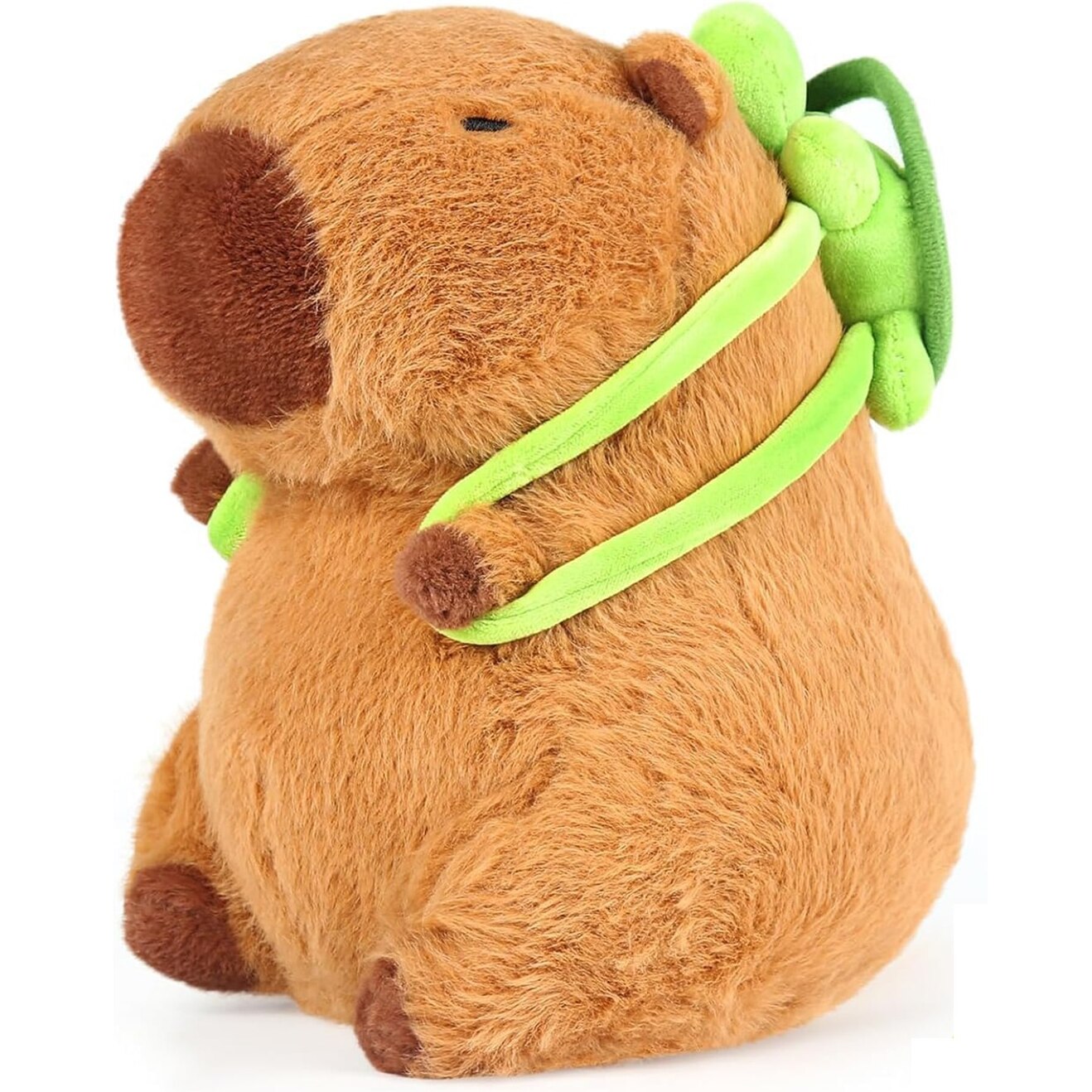 Capibara de Plus 35 cm cu Rucsac Verde – Jucarie Pufoasa Kawaii, Cadou ...