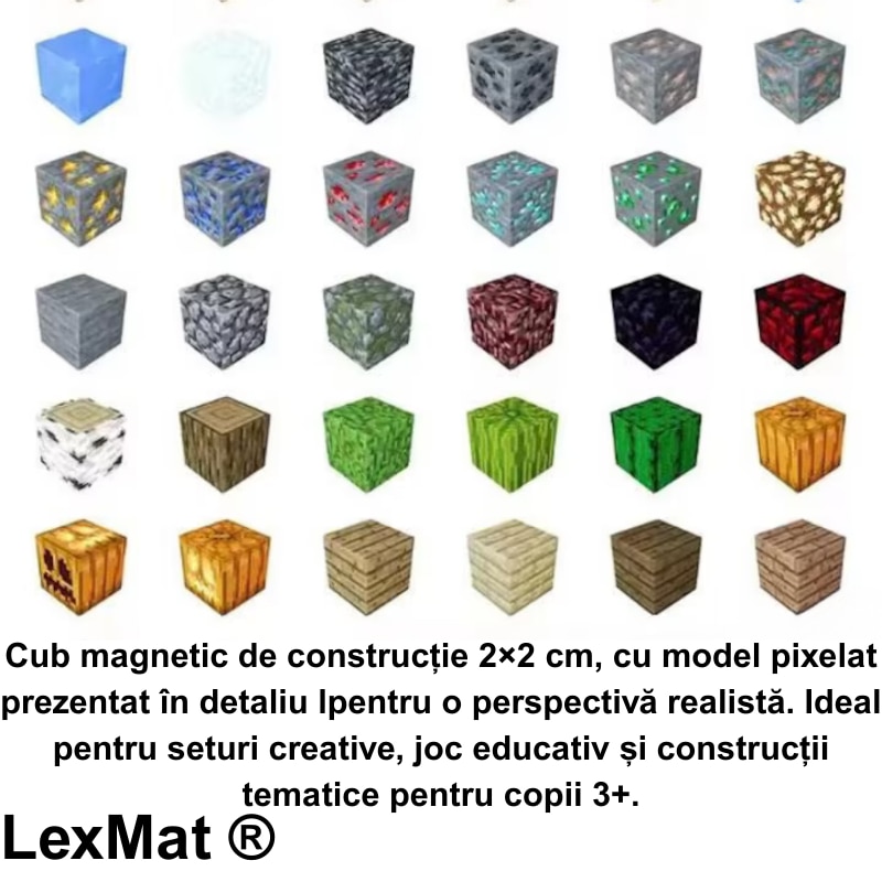 Cuburi de Constructie Magnetice LexMat® Blue Castle, 100 Piese albastru ...