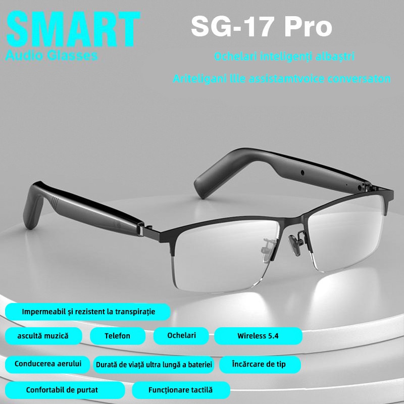 Ochelari Audio Smart SG-17 Pro, Wireless 5.4, Rezistenți la Apa IP54 ...
