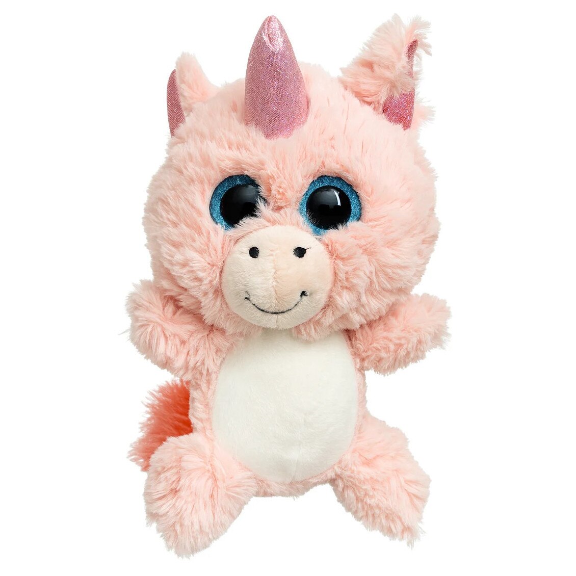 Unicorn Plus Roz 25 cm – Jucarie Pufoasa cu Ochi Mari si Corn ...