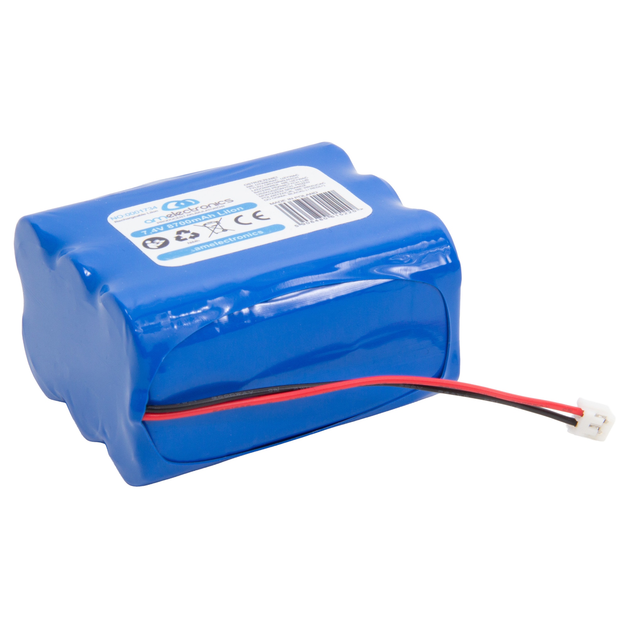 Батерия Li-Ion 7.4V 8700mAh с BMS 5A за фенери, AM Electronics ...
