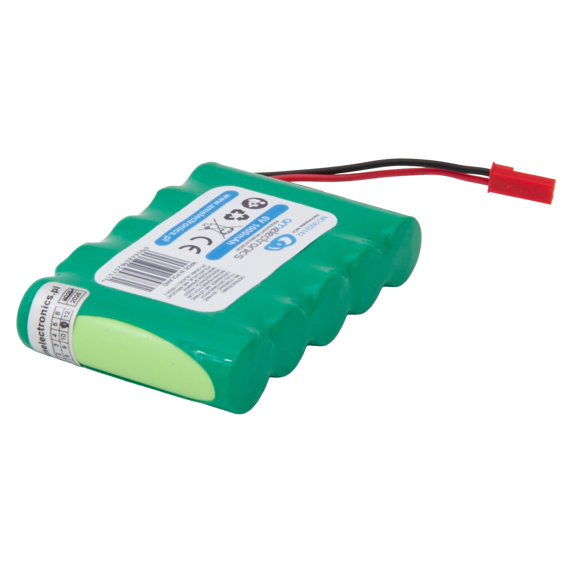 Acumulator R/C AM Electronics 6V 1000mAh NiCd SYP-2P 14,69x52x72,30mm ...