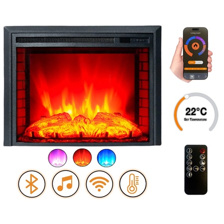 Semineu electric DLC Home, Difuzor Bluetooth, 1800W, Independenta ...