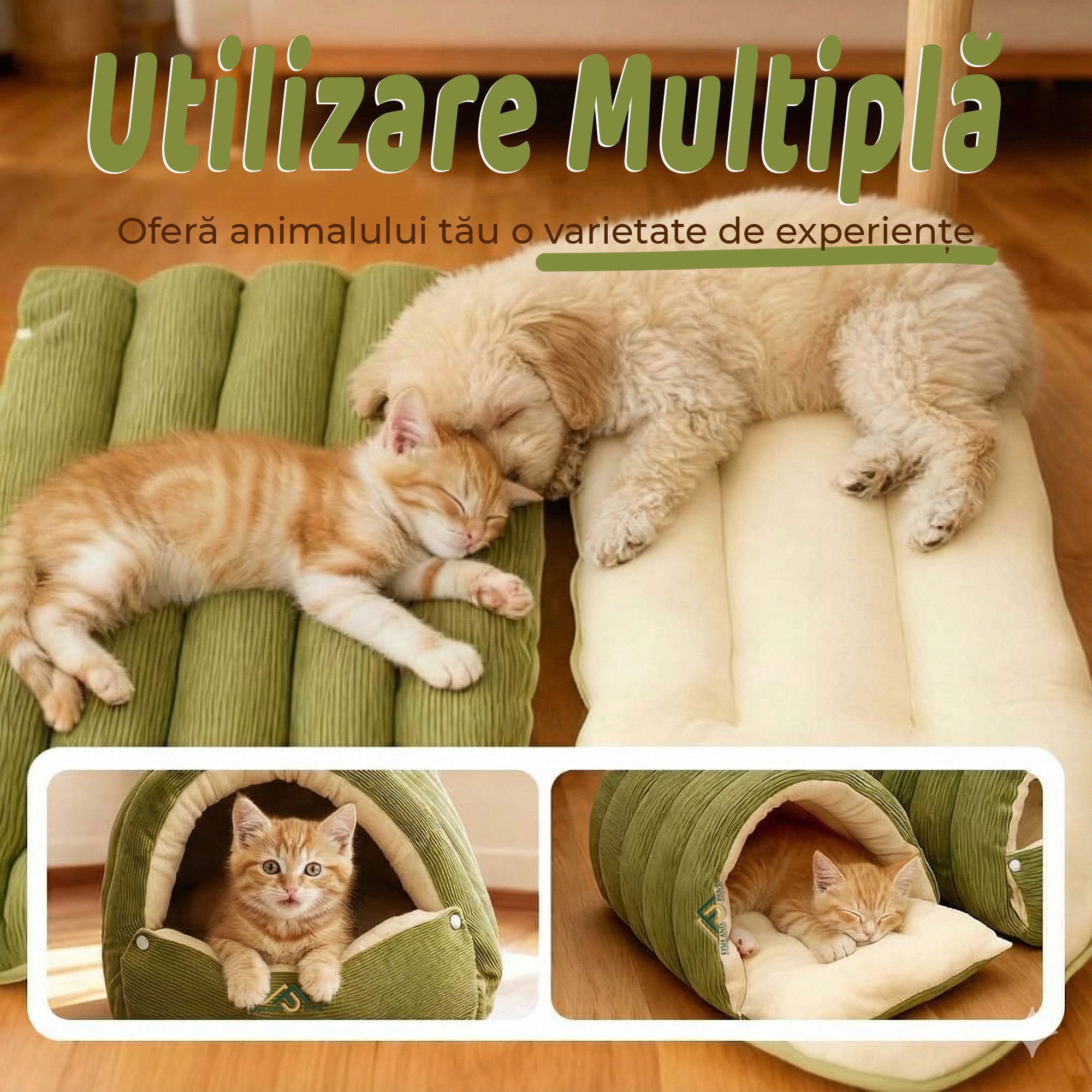 Culcus Pentru Caini si Pisici, Fish & Paws ® Pat Tip Pestera pentru ...