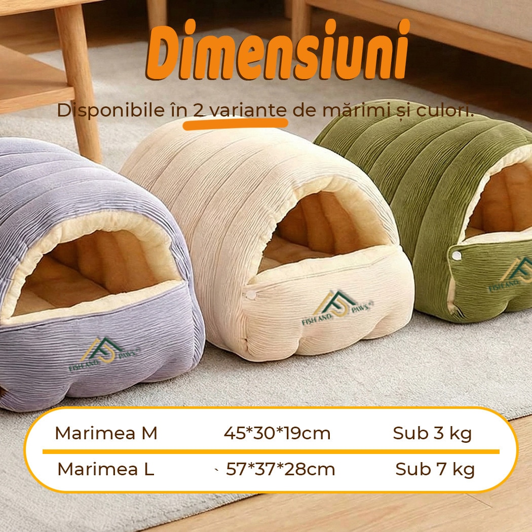 Culcus Pentru Caini si Pisici, Fish & Paws ® Pat Tip Pestera pentru ...