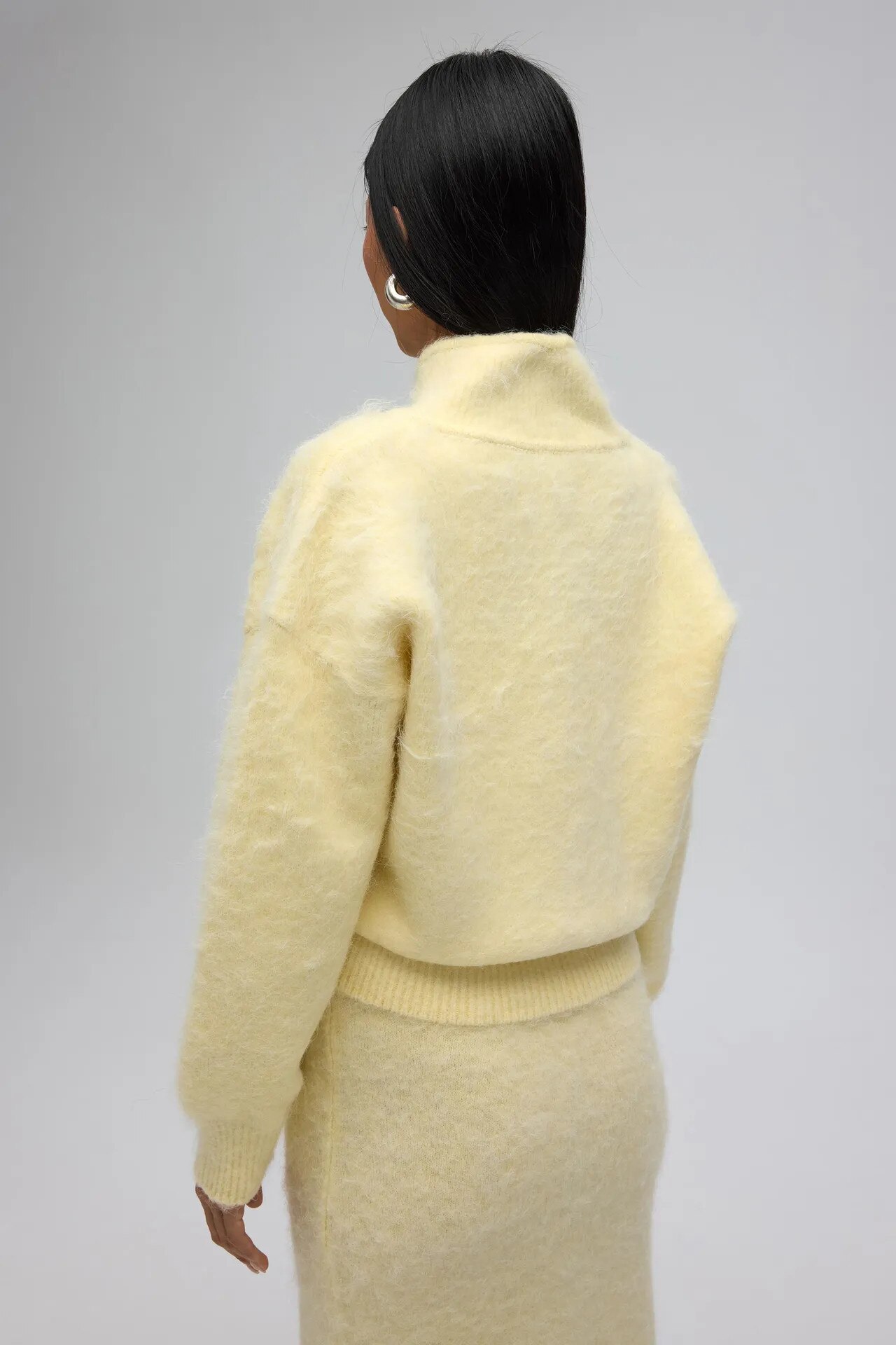 Cardigan tricotat, Mai Collection, galben chihlimbar, tricot, M-L INTL ...