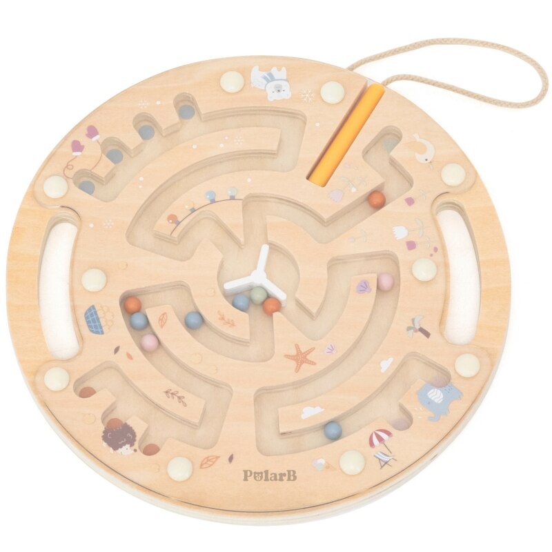 Labirint magnetic din lemn, Viga Toys, 4 anotimpuri, pentru copii de la ...