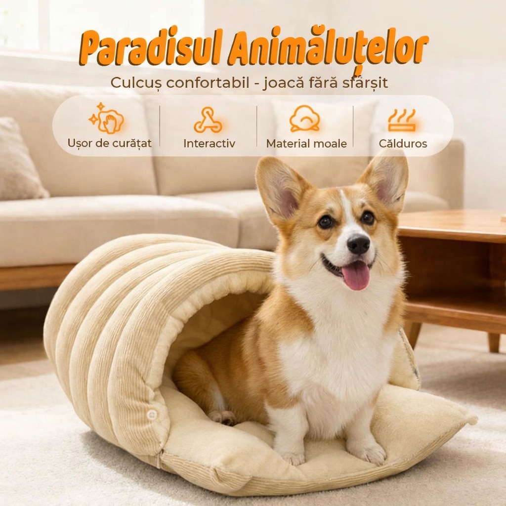 Culcus Pentru Caini si Pisici, Fish & Paws ® Pat Tip Pestera pentru ...