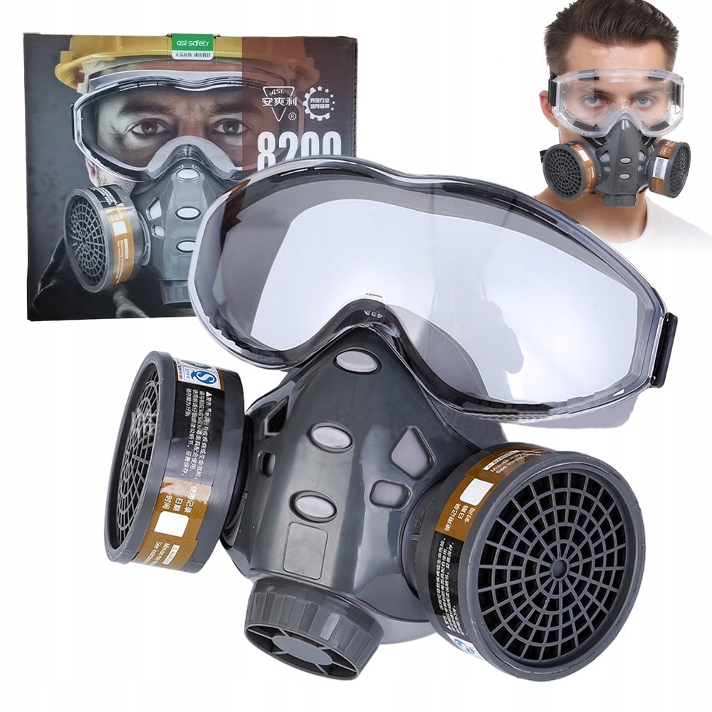 Masca de protectie completa, N95, filtru cu carbon activ, design ...