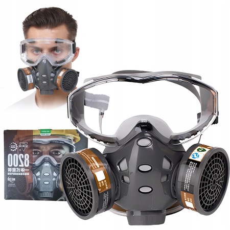 Masca de protectie completa, N95, filtru cu carbon activ, design ...