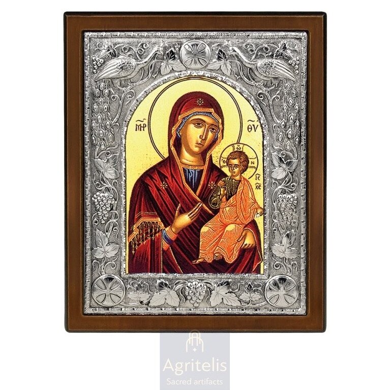 Iconita PANAGIA AMOLYNTOS 29x23cm, argint 925, lucrata manual - eMAG.ro