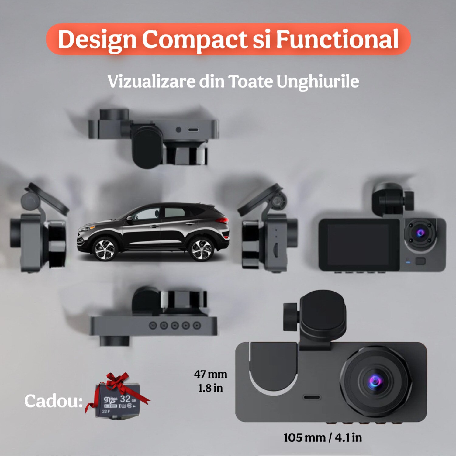 Camera Auto DVR RAVISTON® Full HD cu Camera Marsarier, Night Vision ...