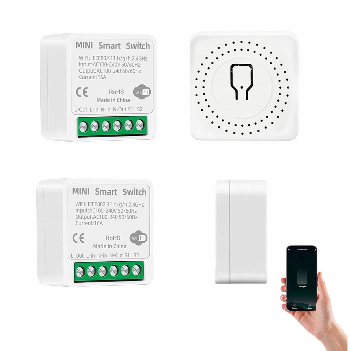 Modul WiFi Smart 16A, Comutator, 4x Przelacznik, Wireless, Compact ...