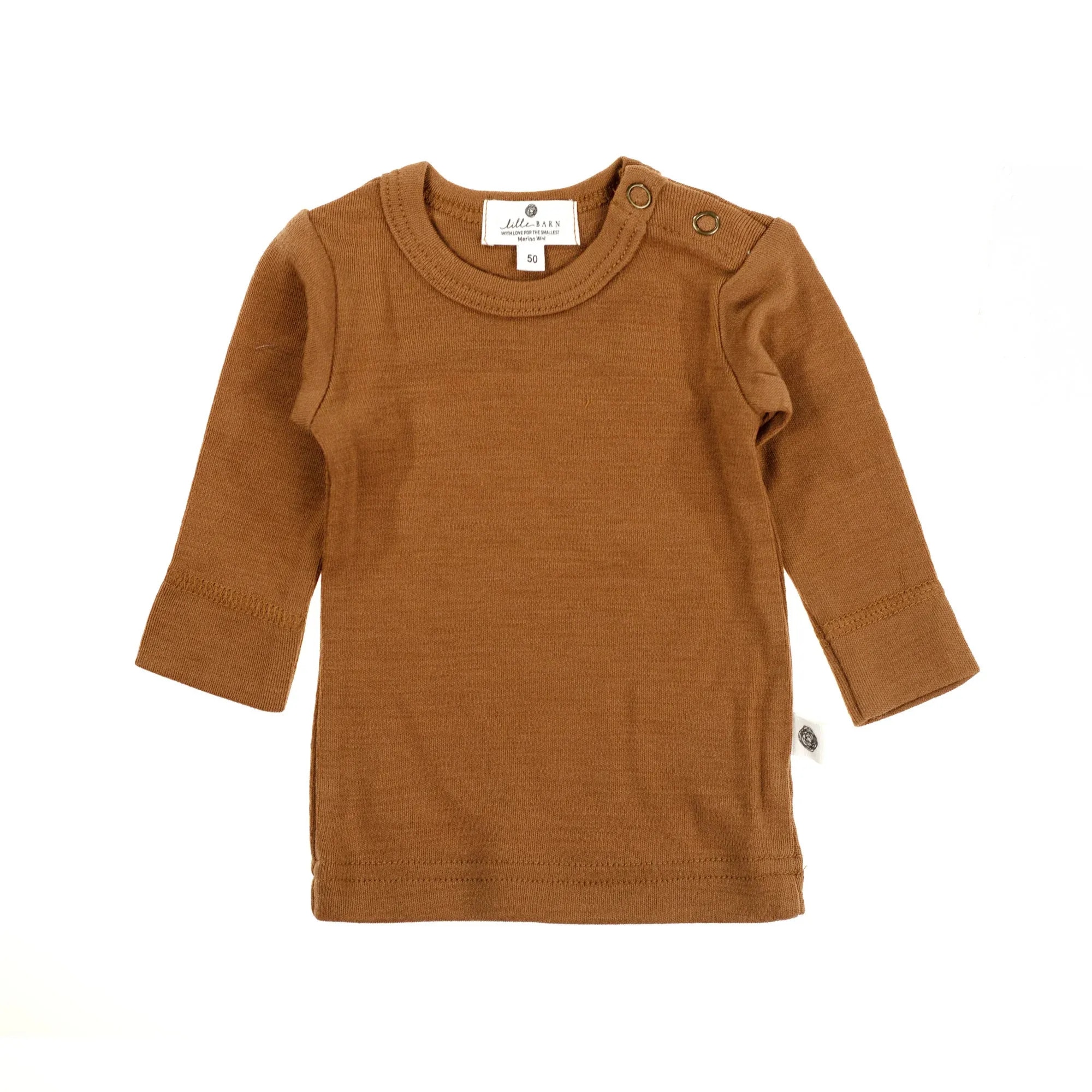 Bluza copii Lille Barn, lana merino, maro deschis, 110 cm - eMAG.ro