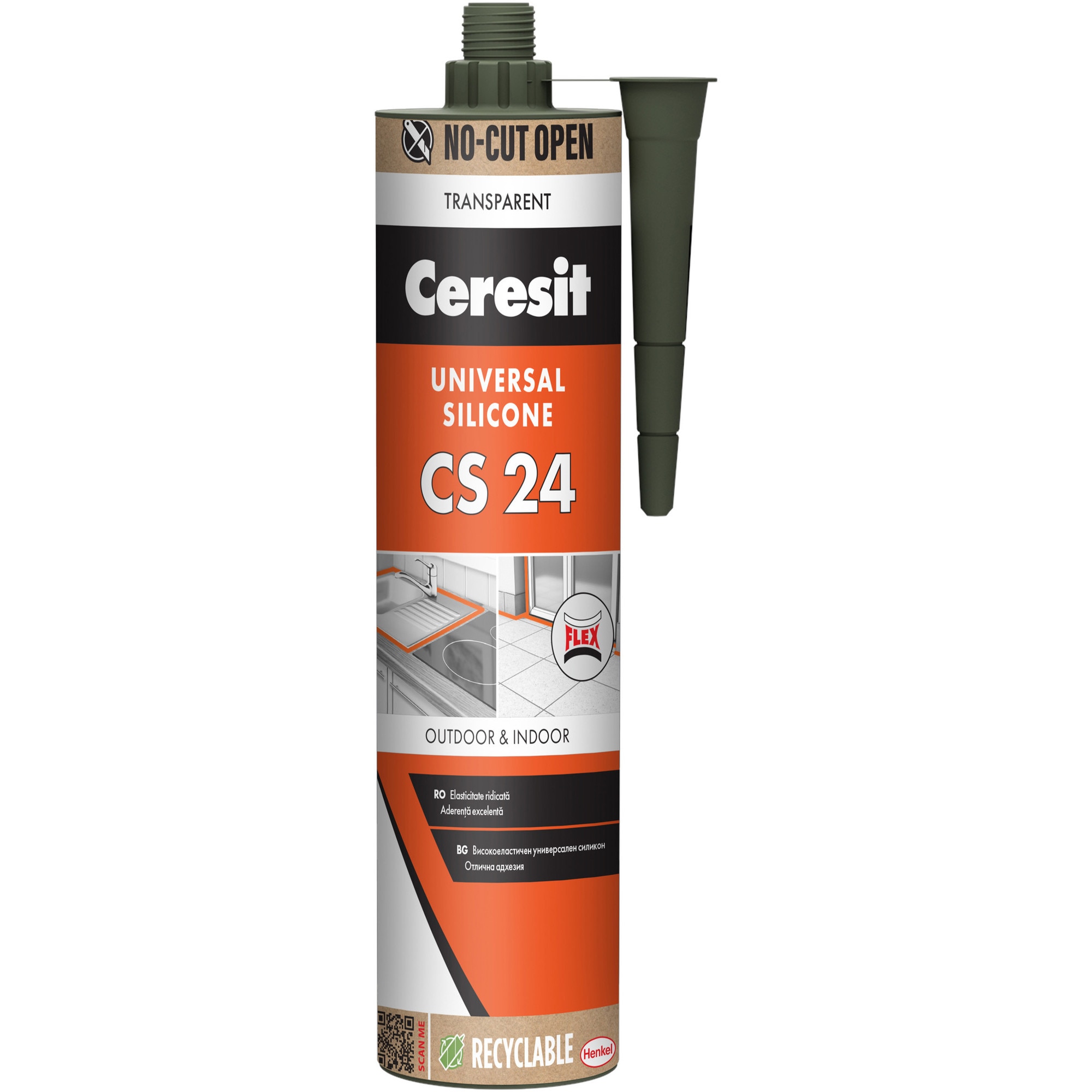 Silicon universal Ceresit CS 24, 280 ml, transparent, CEE3, ambalaj no ...