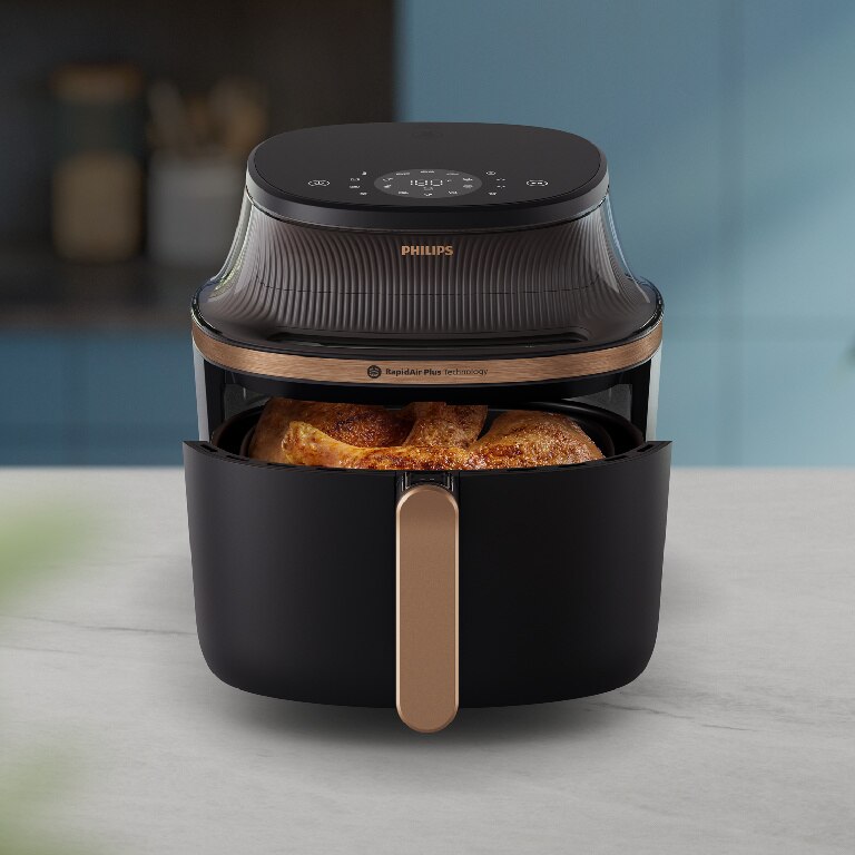 Фритюрник Philips Airfryer 3000, 6,2 л, черен, тъч контрол, технология ...