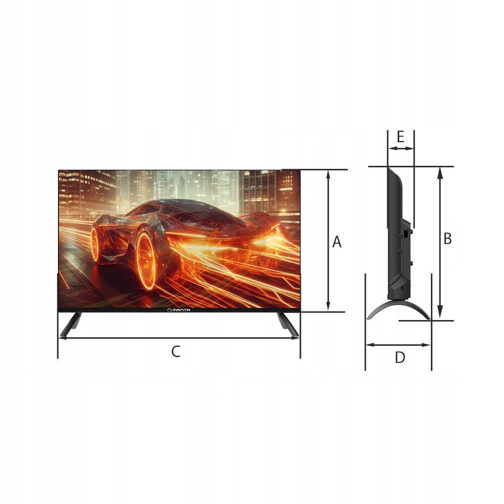Televizor LED 32" Manta 32LHN124E HD, DVB-T2, 3x HDMI, 2x USB, design ...