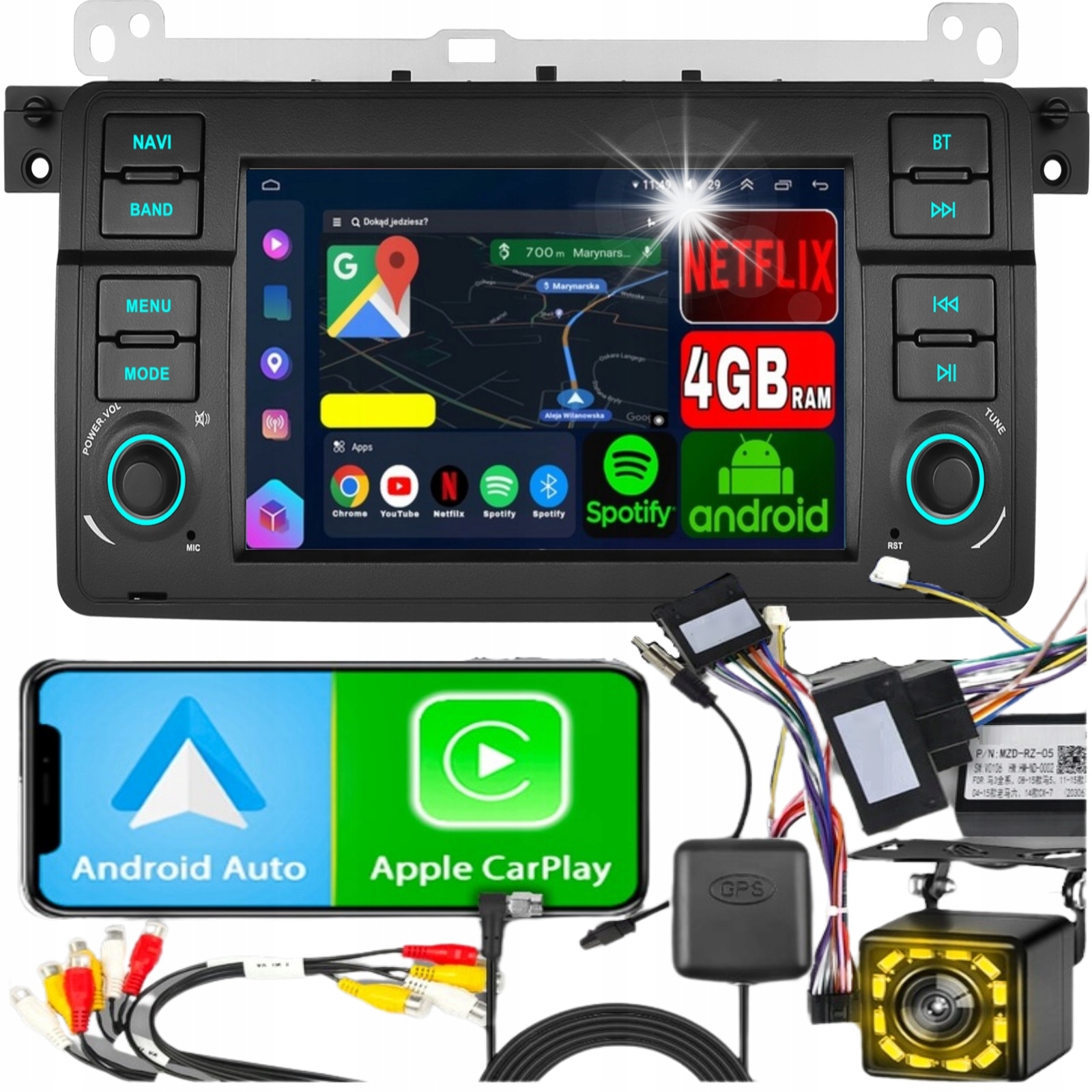 Navigatie cu radio auto ALLNOEL 2 DIN Android 13, 7", 4 GB RAM, GPS ...