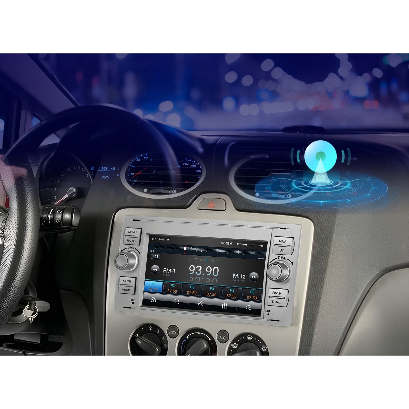 Radio auto 2 DIN cu Android 13, Allnoel, camera de marsarier, 7", 2 GB ...