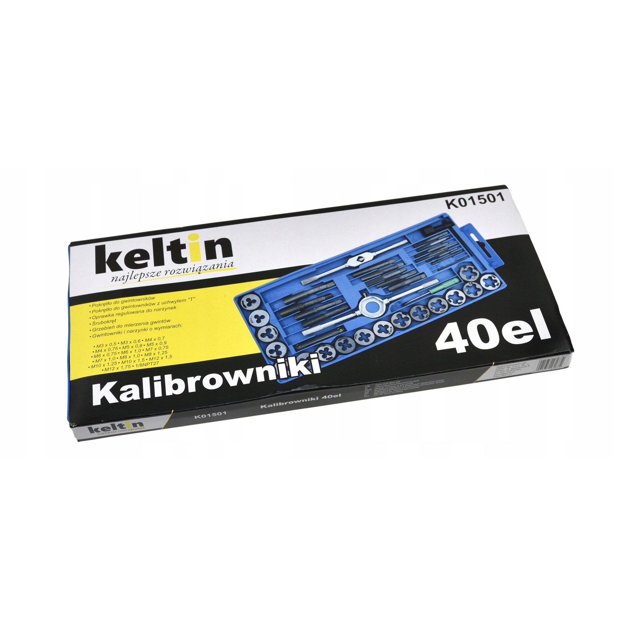Set de filiere Keltin, 40 elemente, din otel de inalta calitate, cutie ...