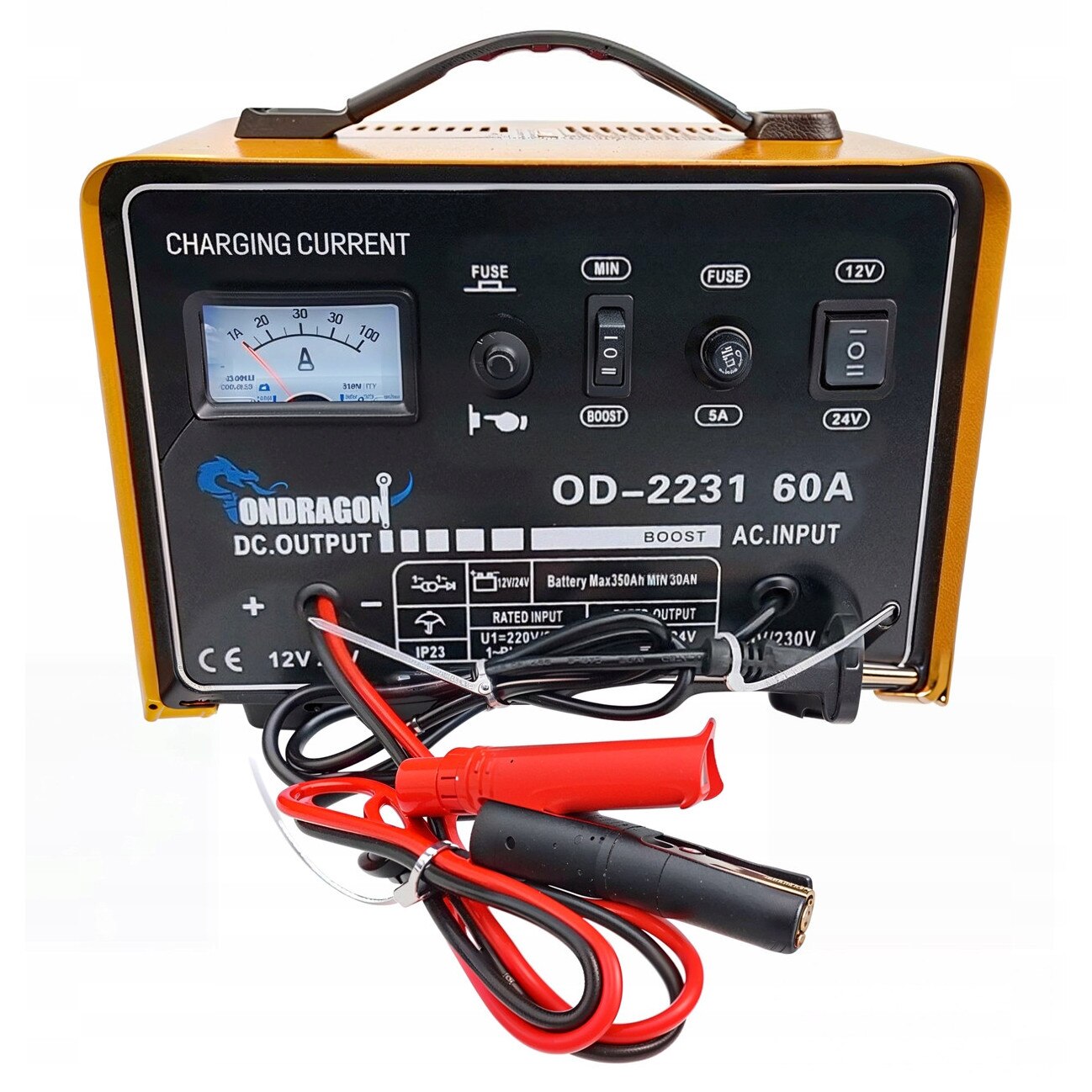Redresor auto Ondragon 60A 12/24V cu functie de pornire, capacitate 30 ...