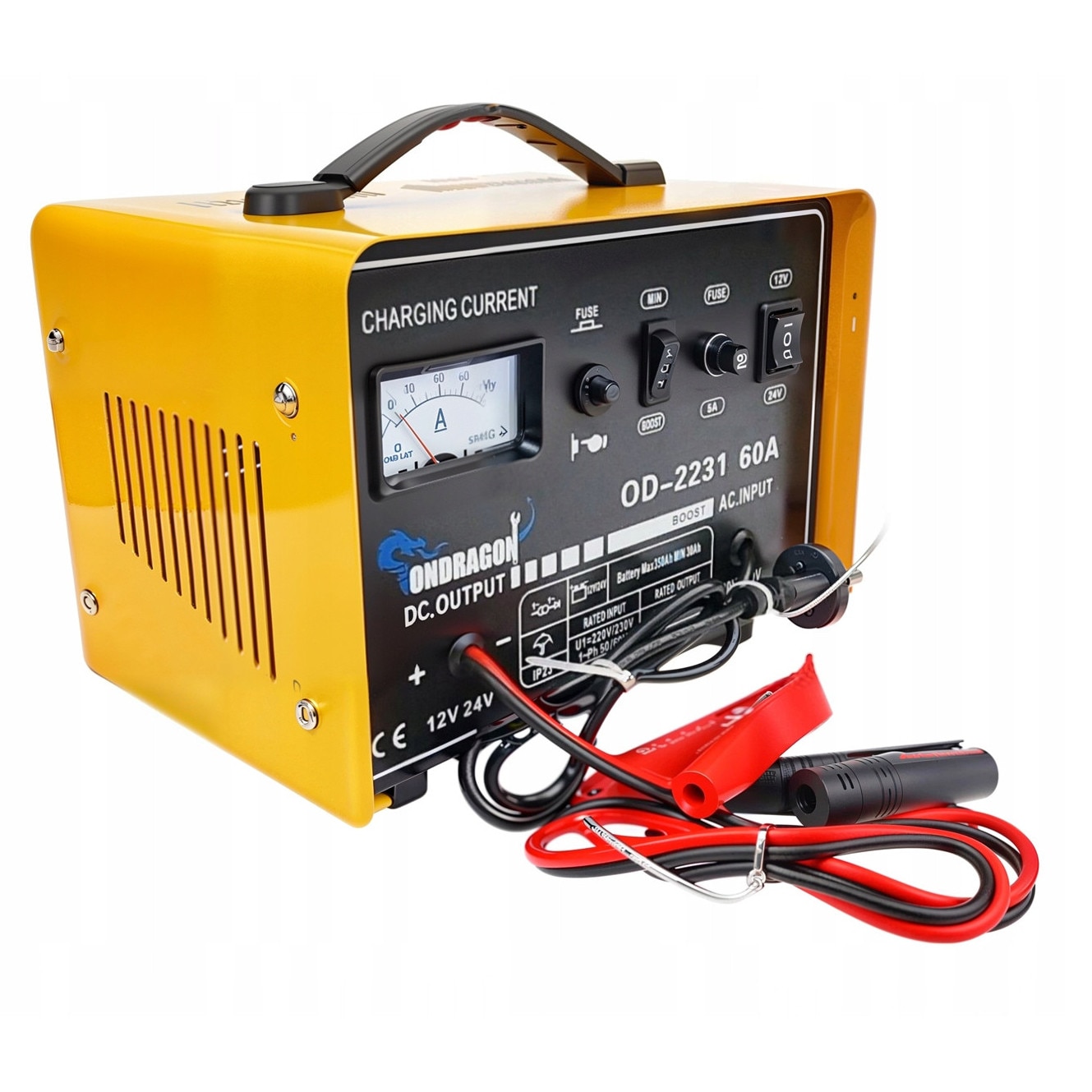 Redresor auto Ondragon 60A 12/24V cu functie de pornire, capacitate 30 ...