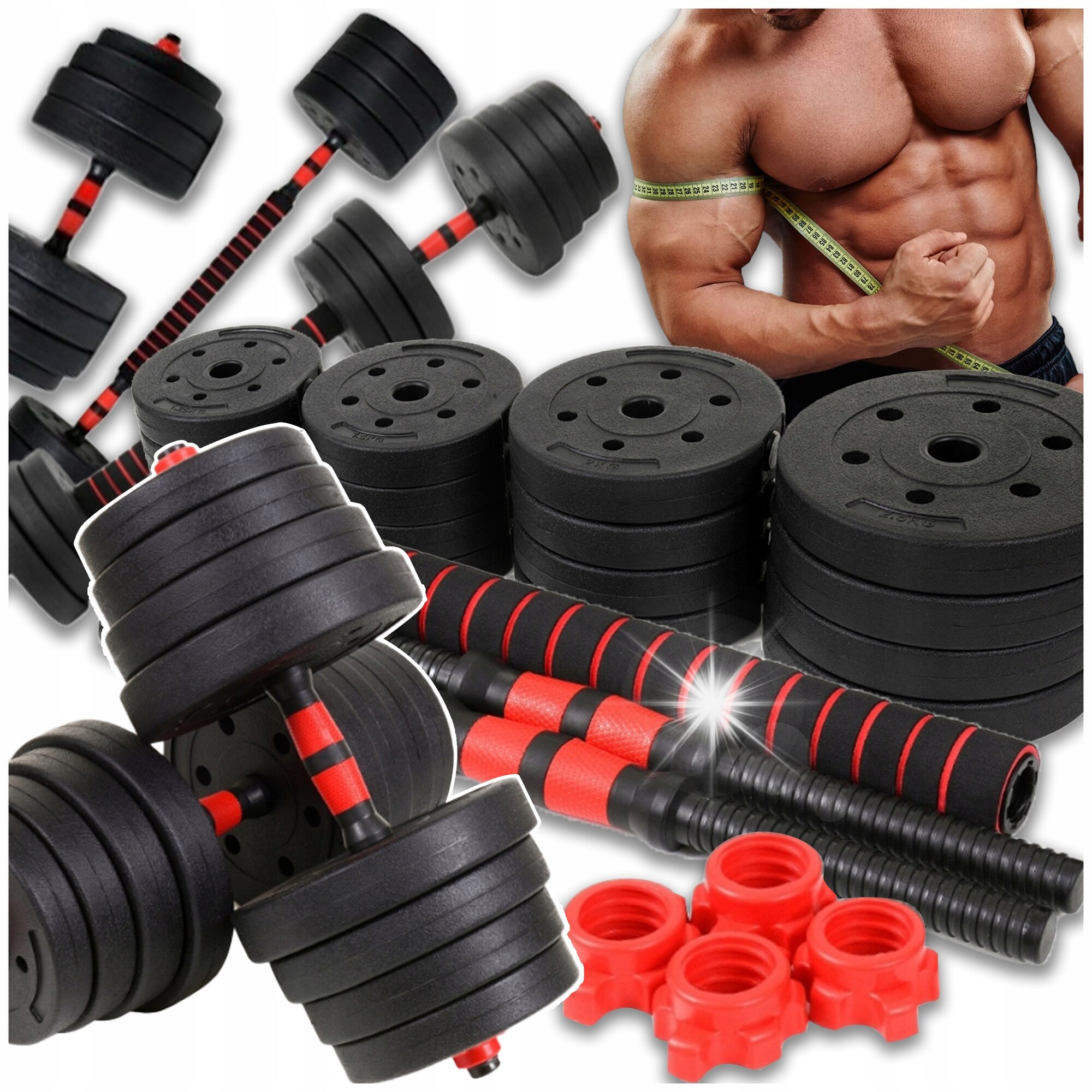 Set haltere reglabile 2x15kg Kanza, 30kg, bitumice, ergonomice - eMAG.ro