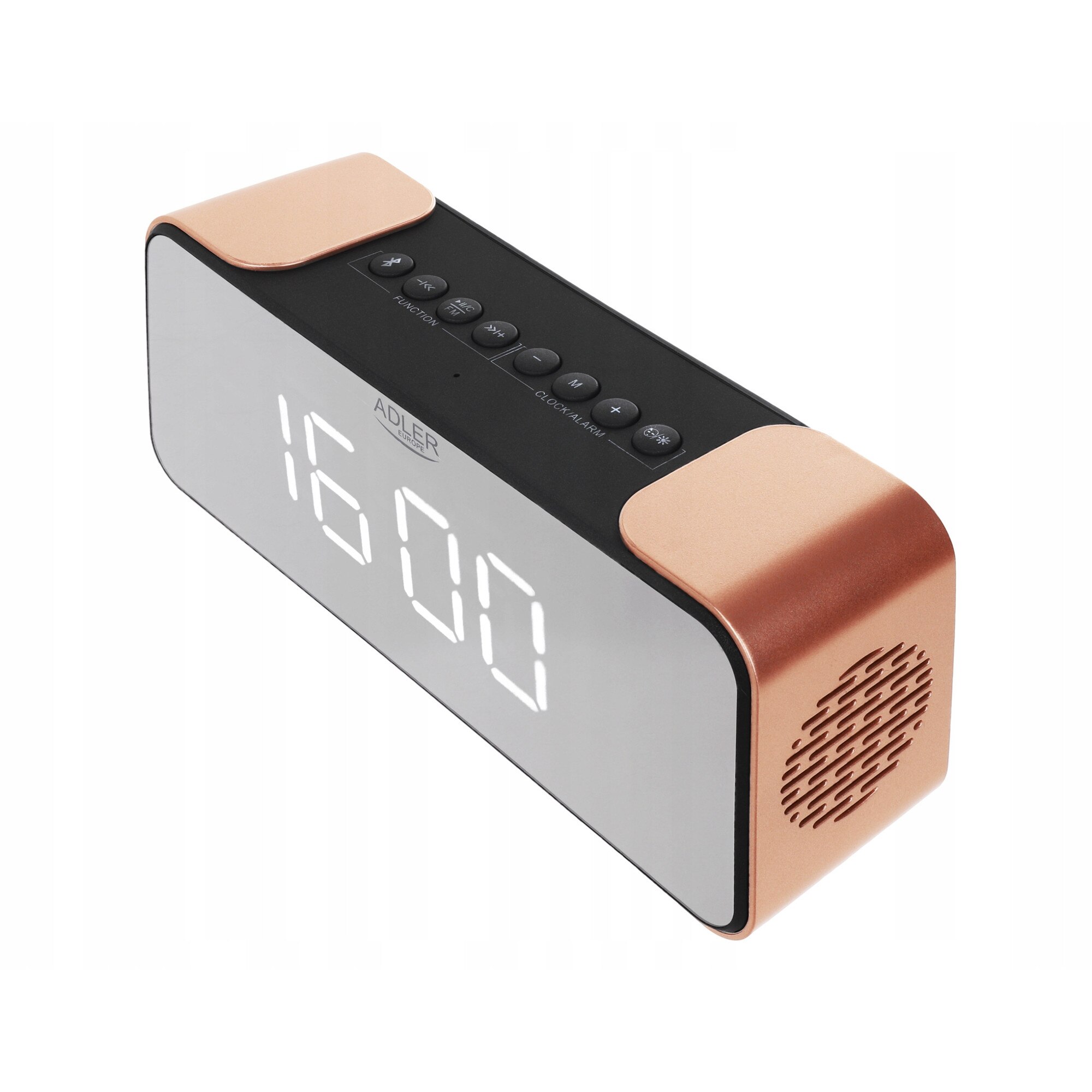 Radio cu ceas, Adler AD 1190, Bluetooth, USB, negru/maro, 19x5.4x8.4cm ...