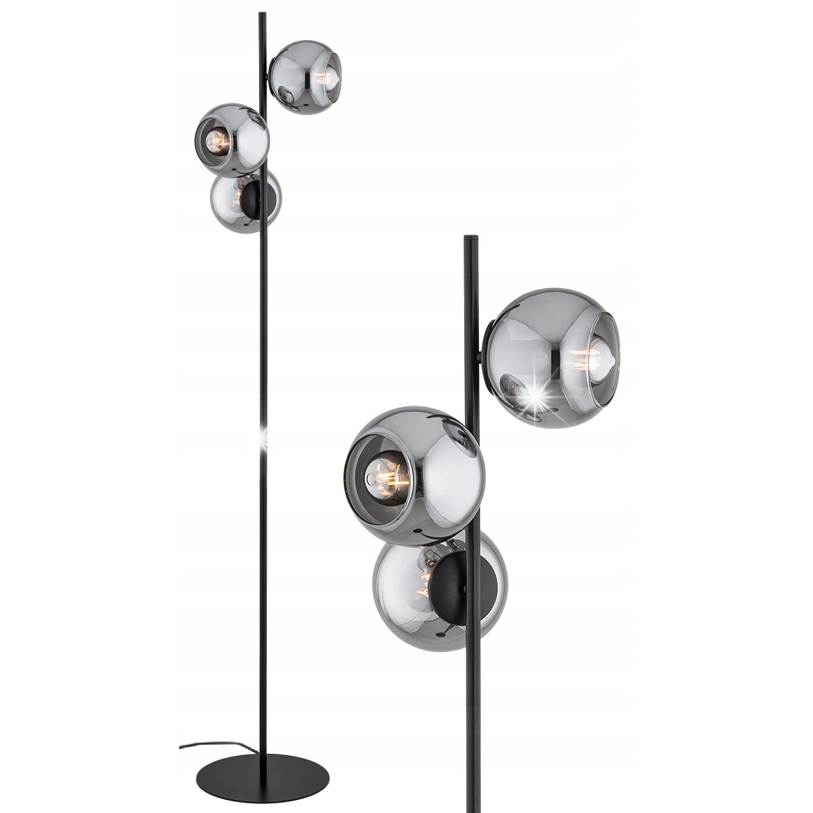Lampa de podea Dior, Metal, Neagra, 160x30cm - eMAG.ro
