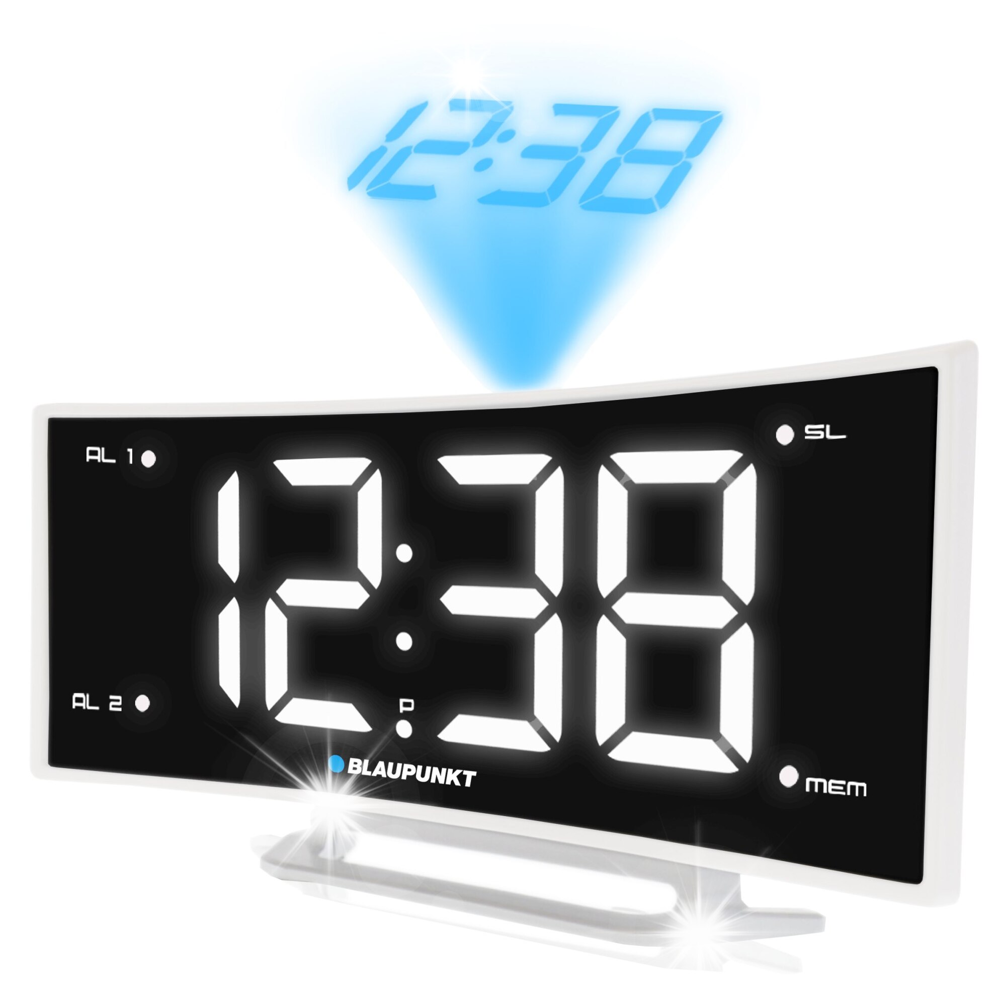 Radio cu ceas Blaupunkt CRP7WH, tuner FM, proiector, alb - eMAG.ro