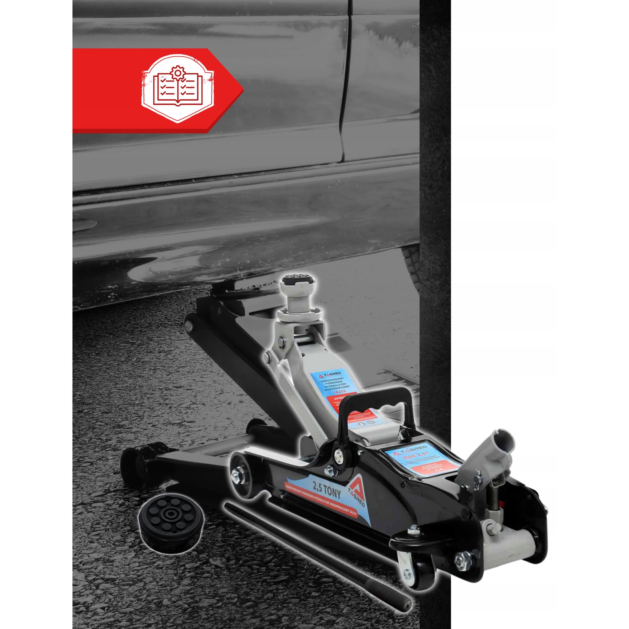 Elevator auto Tagred tip "zaba" 2,5T, set cu cheie telescopica, 85 ...