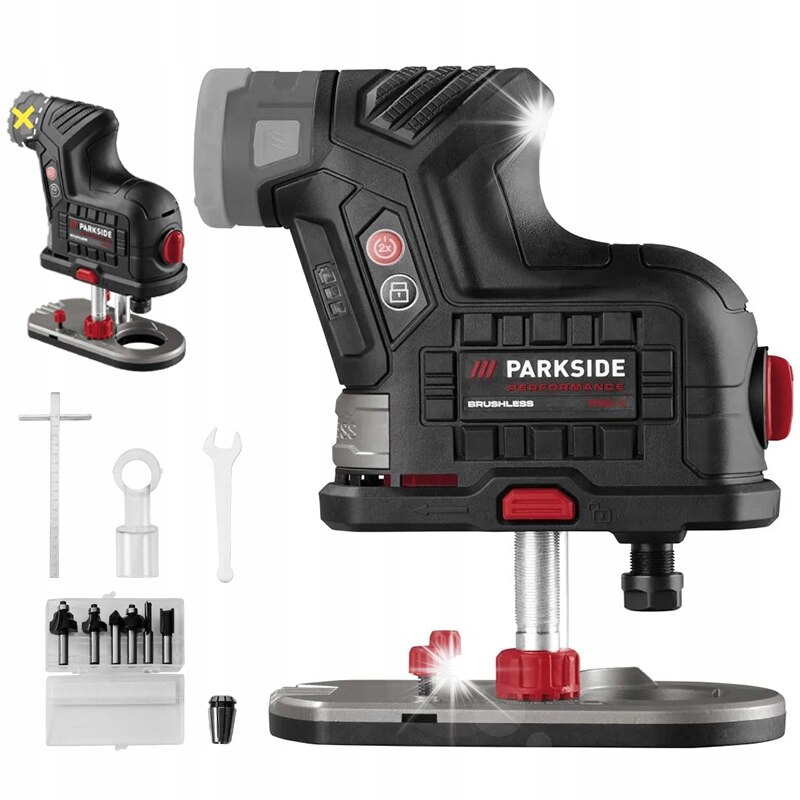 Freza de margine Parkside PPAKF 12 A1, 6 accesorii, motor fara perii ...