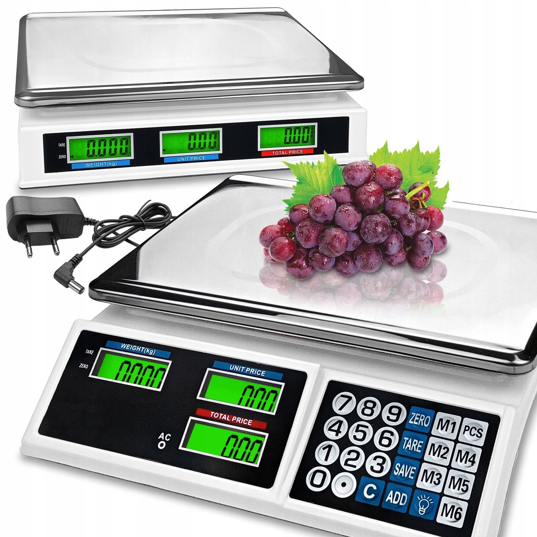 Cantar electronic comercial, 40 kg, precizie 2 g, display LCD iluminat ...
