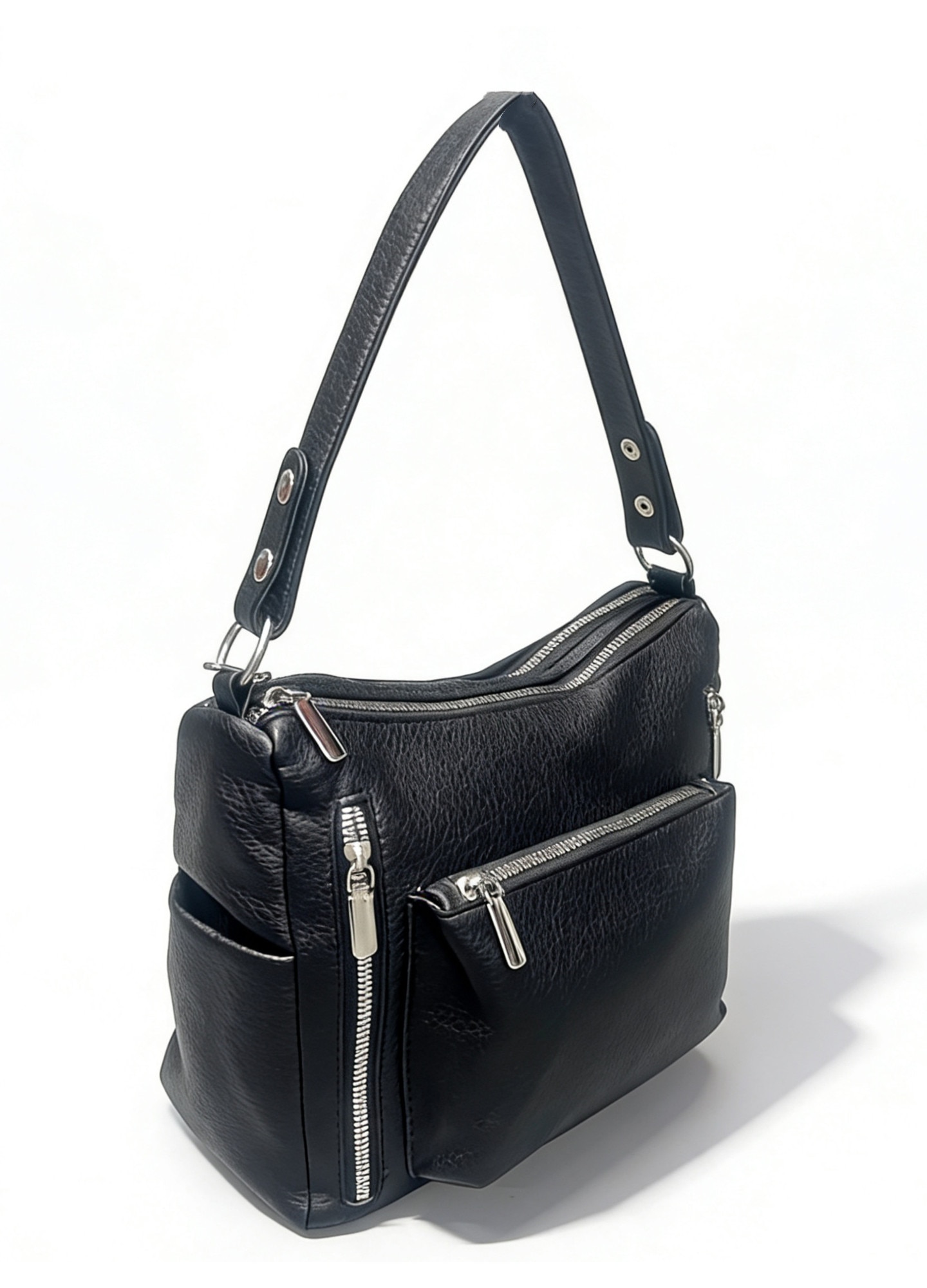 Geanta de dama, piele naturala, neagra, de umar, crossbody - eMAG.ro
